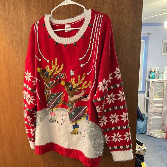 Holiday Time | Sweaters | Festive Red Reindeer Sweater | Poshmark